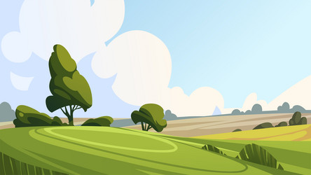 Field landscape Royalty Free Vector Image - VectorStock