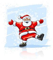 Cartoon santa claus dancing dab Royalty Free Vector Image