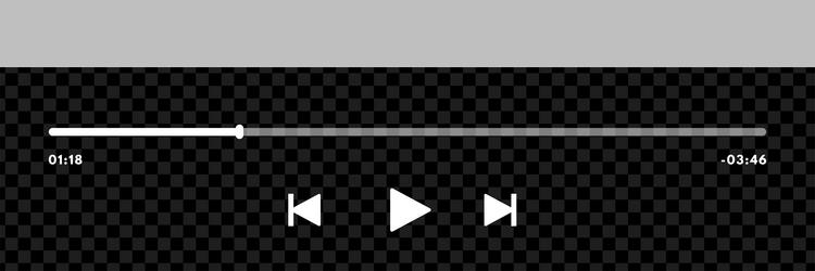 Music or video play bar icon on transparent Vector Image