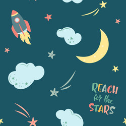 Childish seamless pattern hand drawn space Vector Image