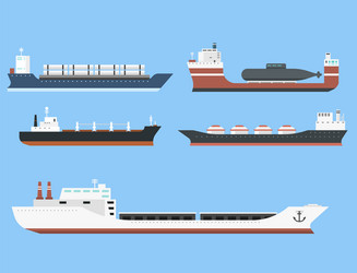 Cargo vessels and tankers shipping delivery bulk Vector Image