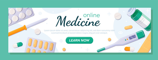 Online pharmacy banner concept Royalty Free Vector Image