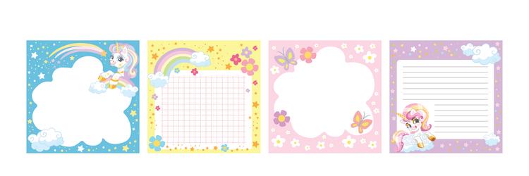 Printable cute unicorn rainbow weekly planner Vector Image