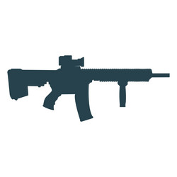 Submachine gun charger weapon barrel butt Vector Image