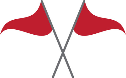 Crossed red flags Royalty Free Vector Image - VectorStock