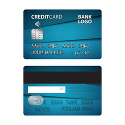 Credit card front and back side Royalty Free Vector Image