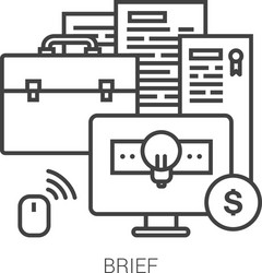 Brief line infographic Royalty Free Vector Image