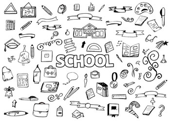 Freehand drawing back to school Royalty Free Vector Image