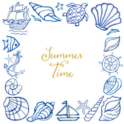 Marine design template Royalty Free Vector Image