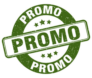 Promo stamp label round grunge sign Royalty Free Vector