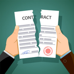 Contract failure agreement cancelation broken Vector Image
