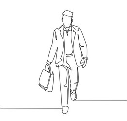 Urban commuter worker concept one single line Vector Image