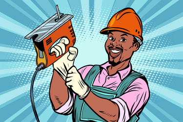 Construction african american worker Royalty Free Vector