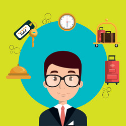 Employee hotel building icon Royalty Free Vector Image