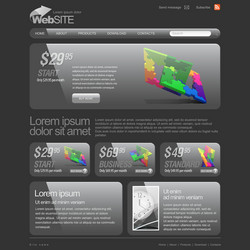 Gray website template 960 grid Royalty Free Vector Image