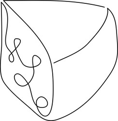 Swiss hard cheese head continuous line drawing Vector Image