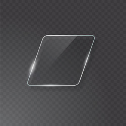 Transparent glass plate mock up see through Vector Image