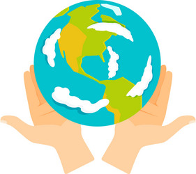 Earth hands Royalty Free Vector Image - VectorStock