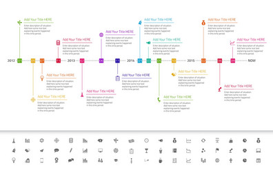 Modern flat timeline with exact date Royalty Free Vector