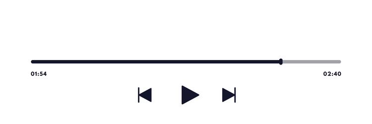 Music or video play bar icon on transparent Vector Image