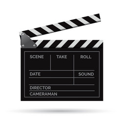 3d film clapboard movie shooting sign Royalty Free Vector