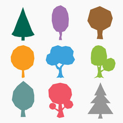 Stylized tree collection Royalty Free Vector Image