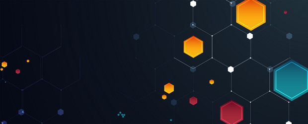 Technology banner design with hexagons abstract Vector Image