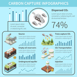 Carbon storage sequestration infographics Vector Image