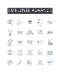 Employee advance line icons collection staff Vector Image