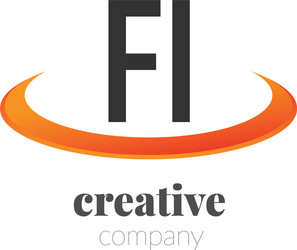 Initial letter fi circle colorful logo design Vector Image