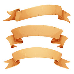 Set parchment paper scroll ribbon old vintage Vector Image