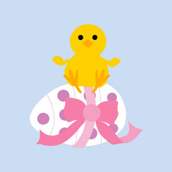 Cartoon little chick with easter egg Royalty Free Vector
