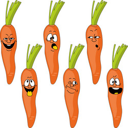 Emotion cartoon carrot vegetables set 009 Vector Image