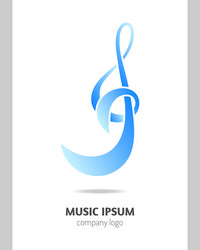 Blue treble clef Royalty Free Vector Image - VectorStock