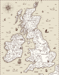 Color map of great britain and ireland Royalty Free Vector