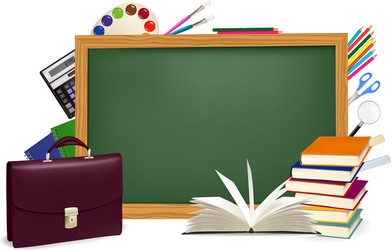 Back to school green desk apple Royalty Free Vector Image