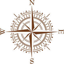Medieval compass sign geography symbol Royalty Free Vector
