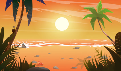 Sunset beach Royalty Free Vector Image - VectorStock