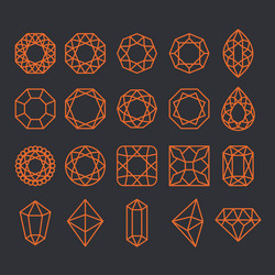 Diamond shapes set Royalty Free Vector Image - VectorStock