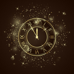 Roman Numerals Clock Midnight