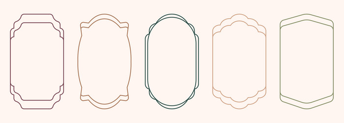 Modern minimalist aesthetic line arch frames Vector Image