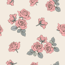 Shabby chic rose seamless pattern background Vector Image