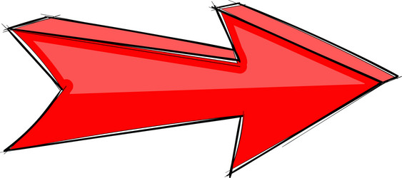 Gradient red 3d human arrow arrowhead symbol Vector Image