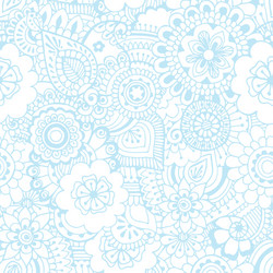 Seamless Pattern With Blue Abstract Flowers Vector Image