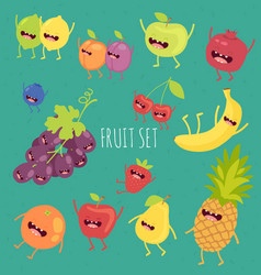 Fruit cartoon set Royalty Free Vector Image - VectorStock