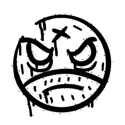 Graffiti grunge face cartoon fun expression Vector Image