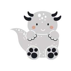 Cute grey dinosaur in scandinavian funny Vector Image