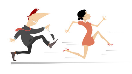 Scared Woman Running Vector Images (over 220)