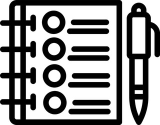 Exam preparation icon outline style Royalty Free Vector