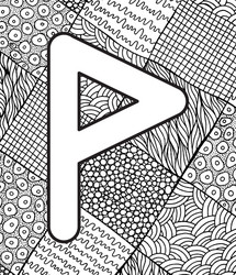 Ancient scandinavian rune sowuli with doodle Vector Image